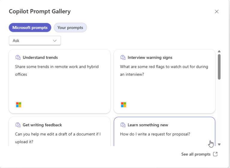 Using the Copilot Prompt Gallery EdineOlijve.nl